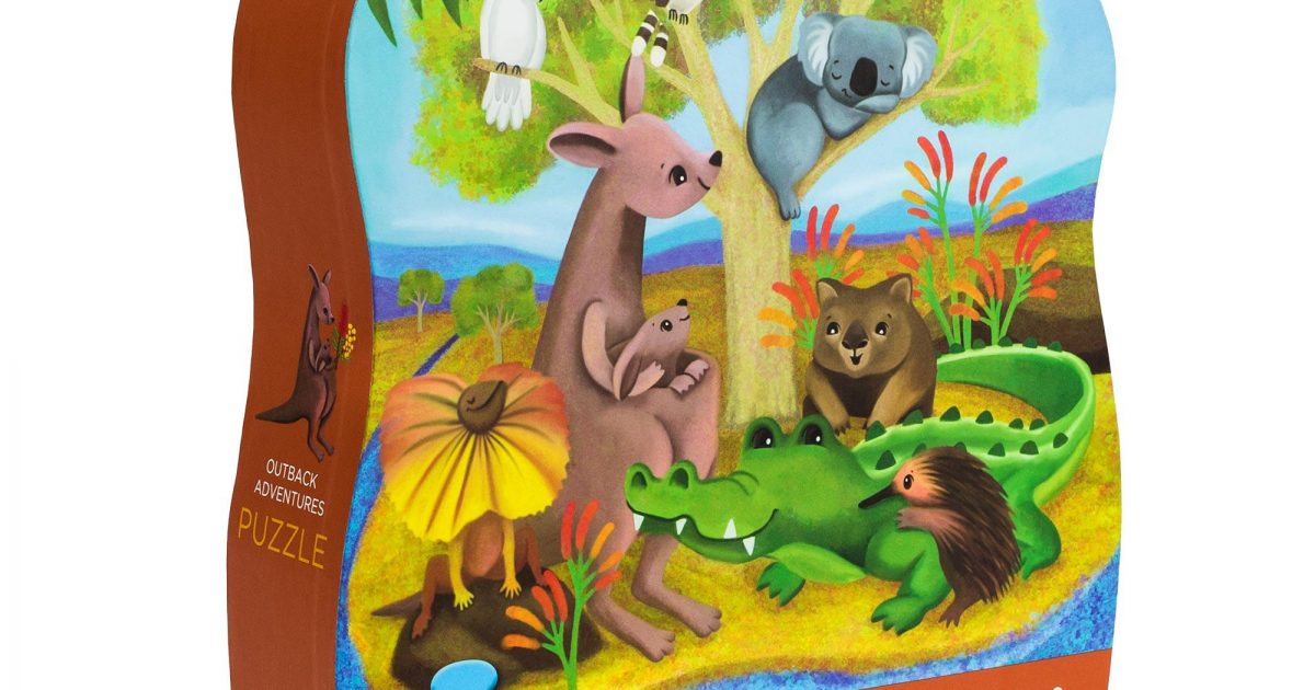 Mother Goose | Crocodile Creek 36 pc Floor Puzzle - Outback Adventures