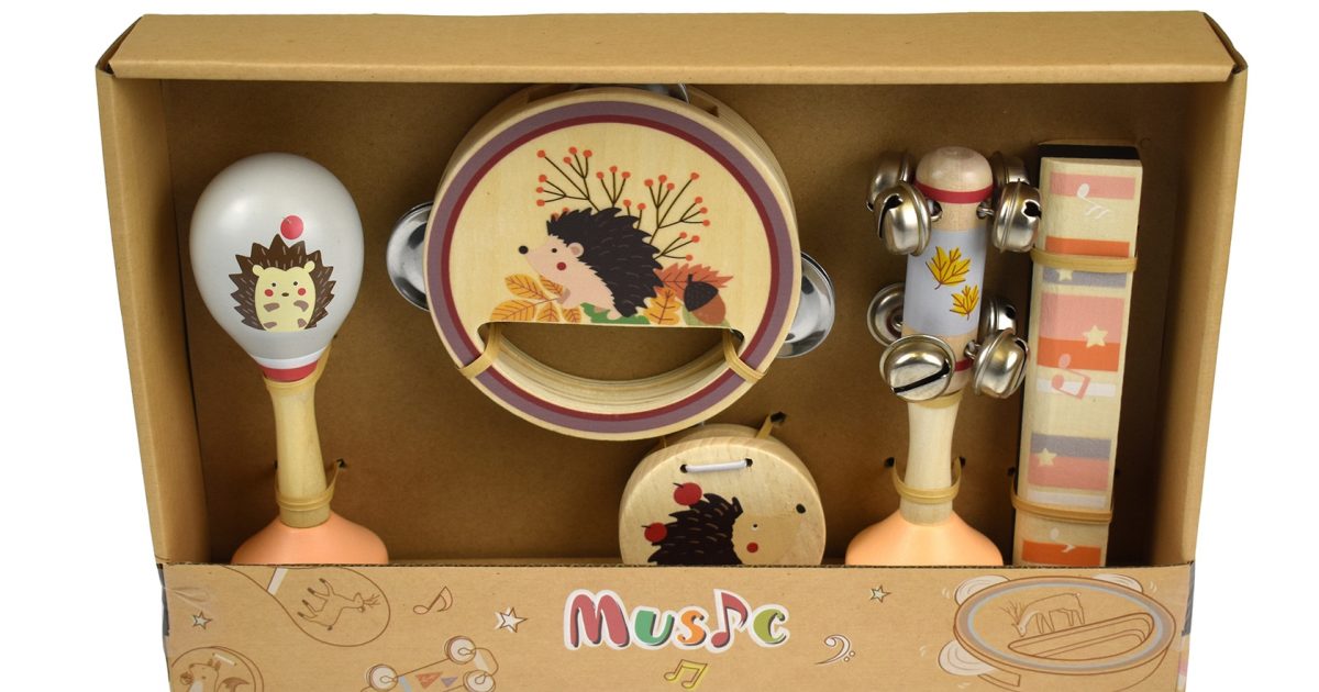 Mother Goose | Wooden 5pc Musical Set - Hedgehog